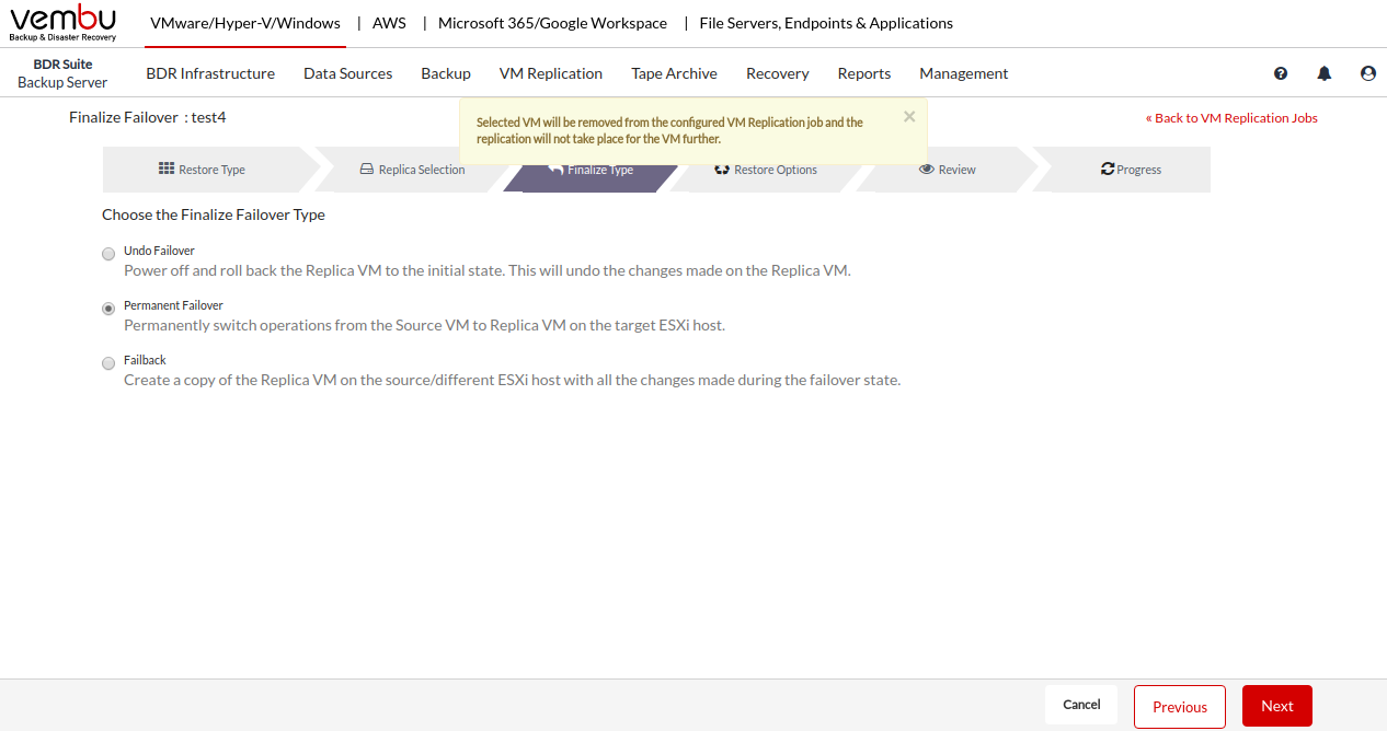 Permanent Failover Permanent Failover